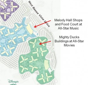 The Themed Areas at Disney's All-Star Movies Resort