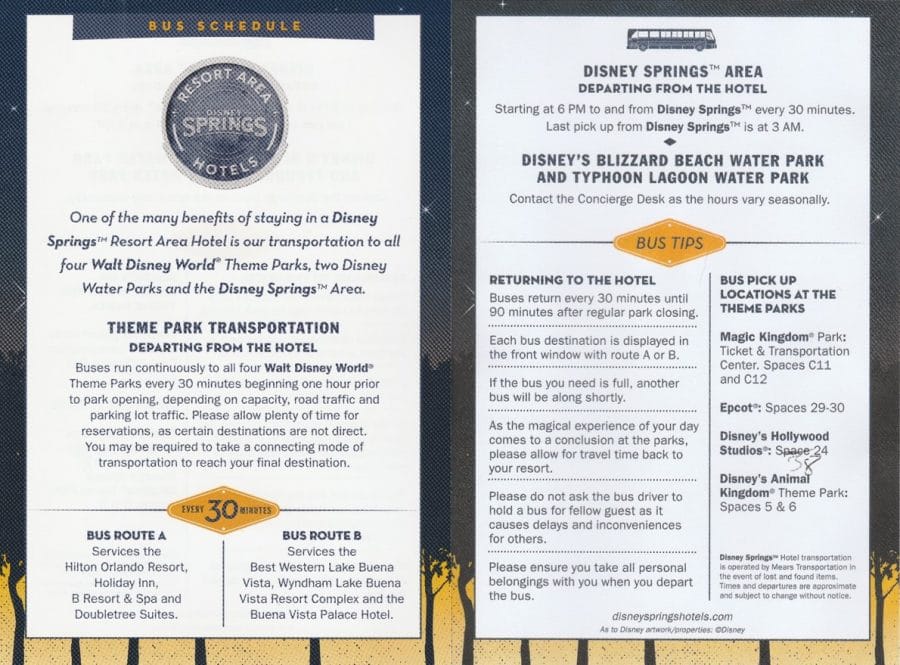 Transportation and the Disney Springs Resort Area Hotels ...