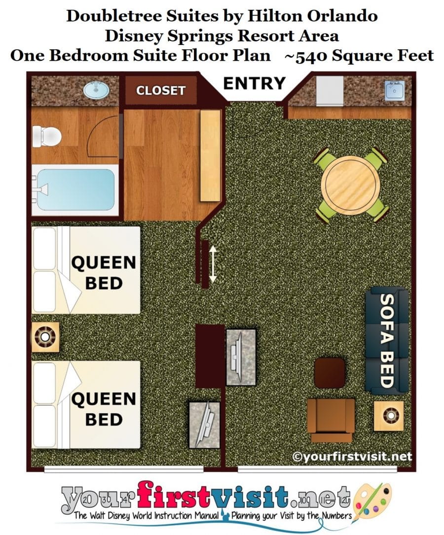 Photo Tour of A One Bedroom Suite at the Doubletree Suites by Hilton ...