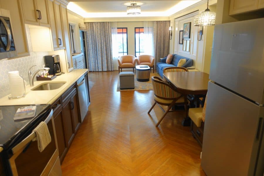 The Living, Dining and Kitchen Spaces in One and Two Bedroom Villas at ...